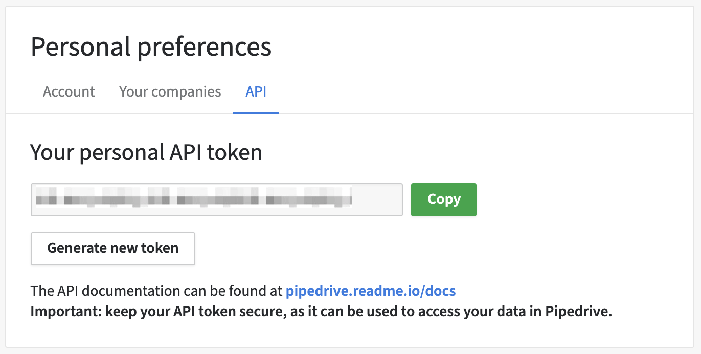 How can I find my personal API key? - Knowledge Base | Pipedrive